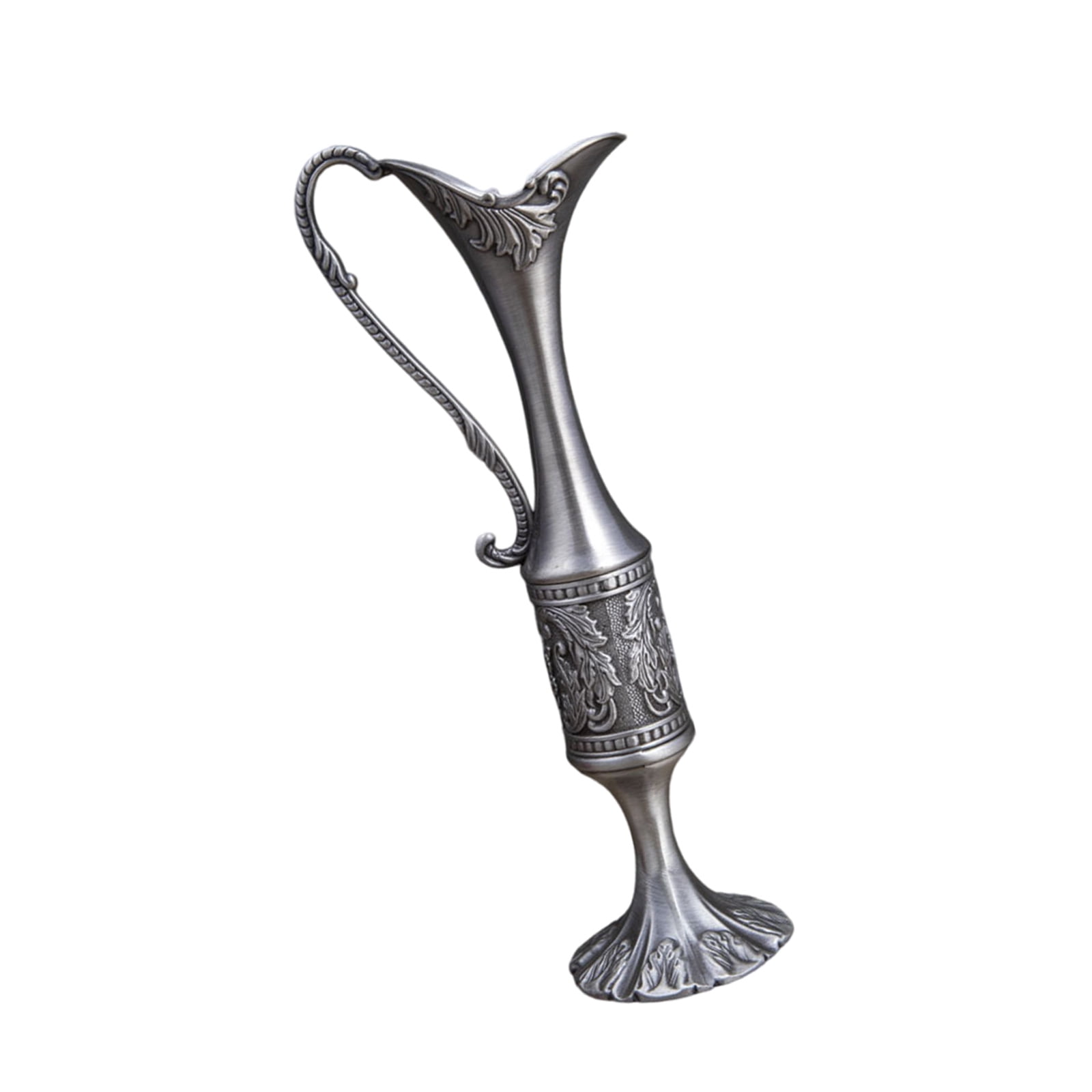 Artistic Engraved Metal Vase With Narrow Neck For Home Table ...