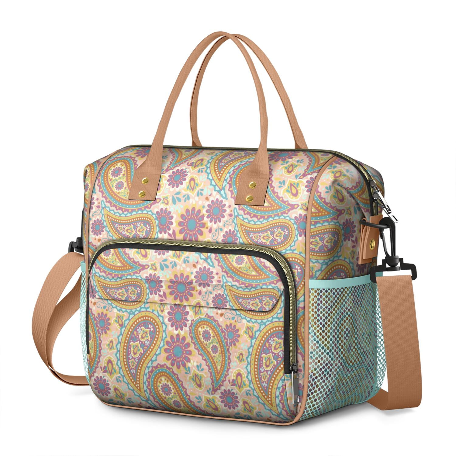 Artistic Ethnic Insulated Tote Bag - Large Leakproof Picnic Cooler with ...