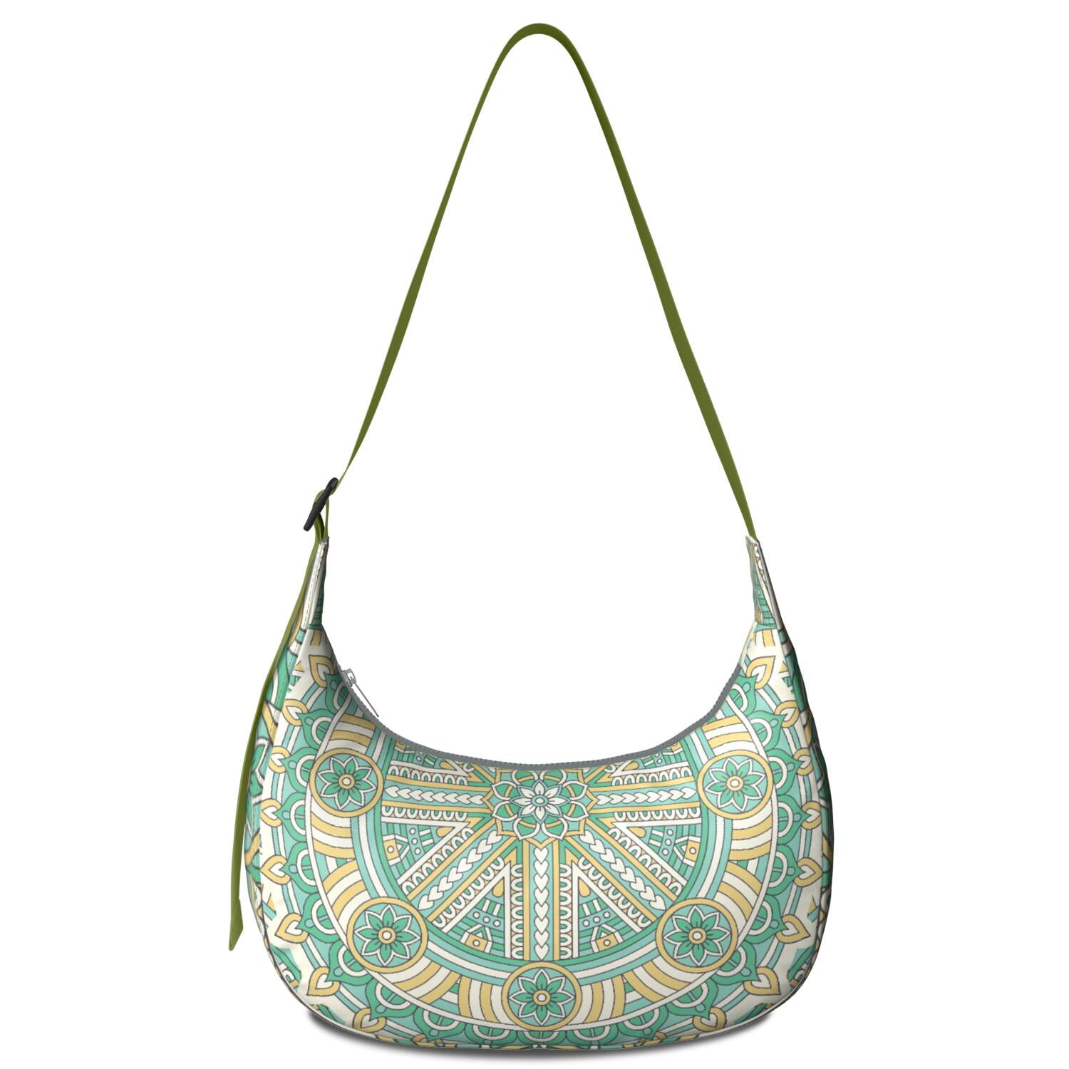 Artistic Ethnic Mandala Crescent Bag Tribal Boho Purse with Sacred ...