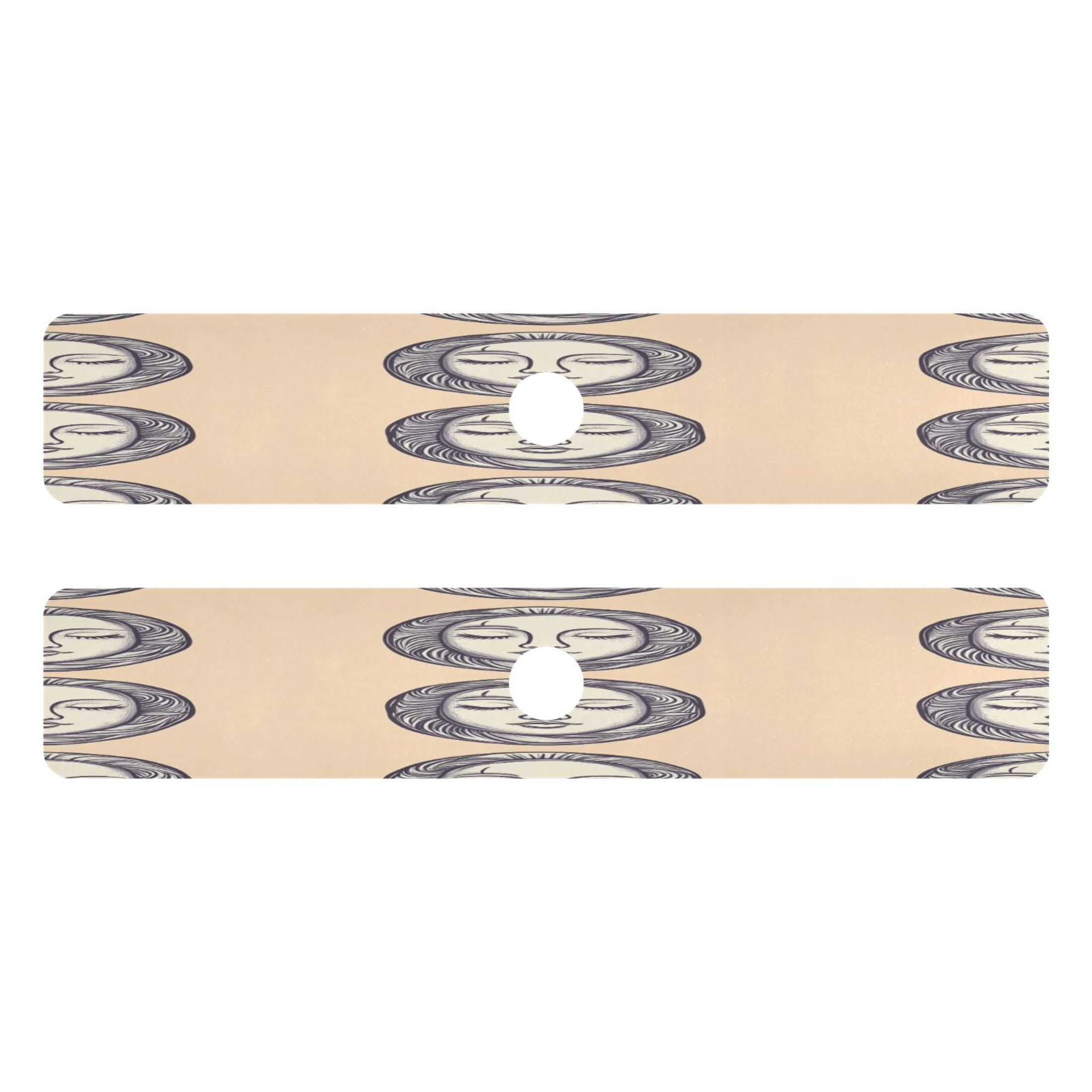 Artistic Facial Patterns Extra Long Silicone Algae Sink Mat 30x5.4in 2 ...