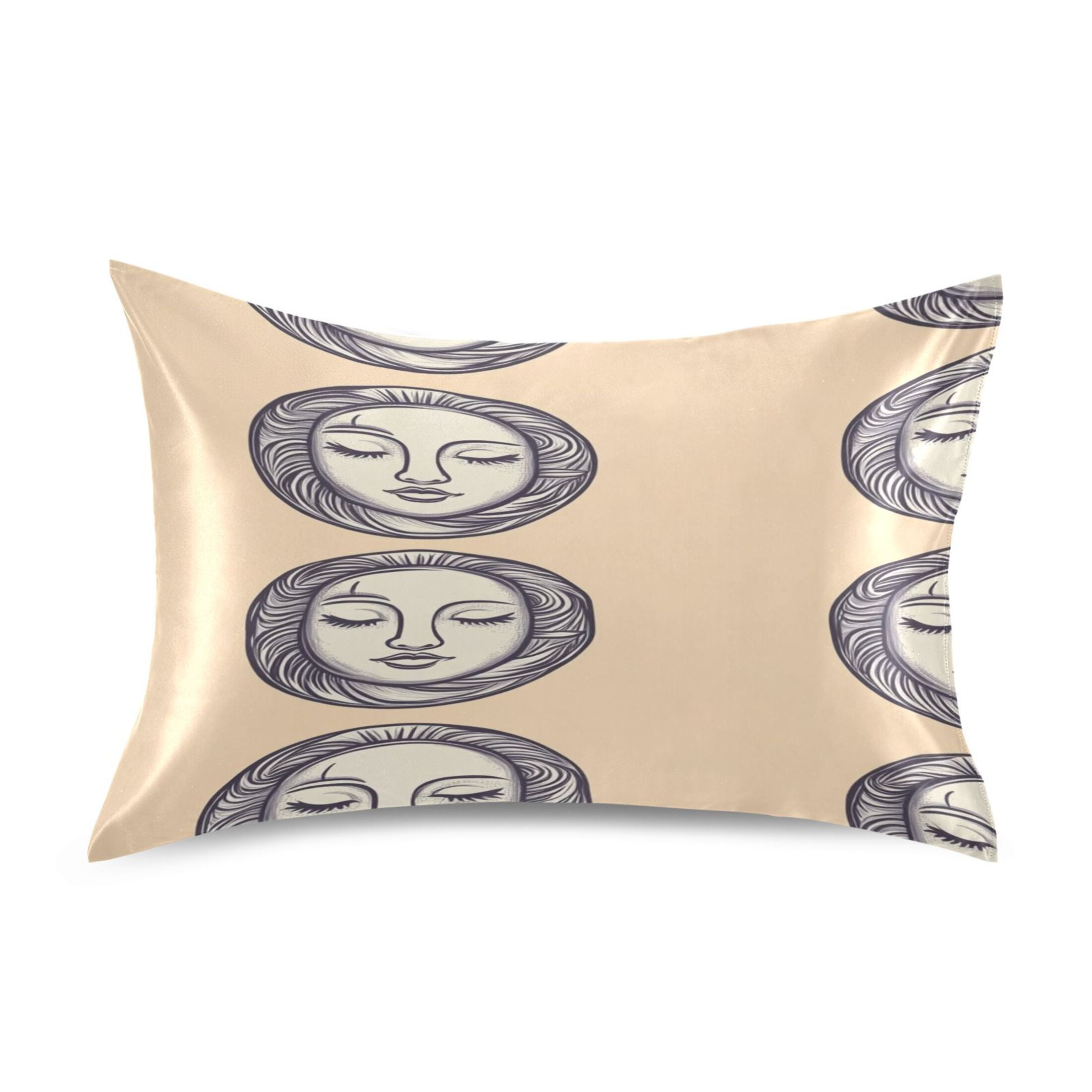 Artistic Facial Patterns Satin Pillowcase 20''x30'' Double-Sided Print ...
