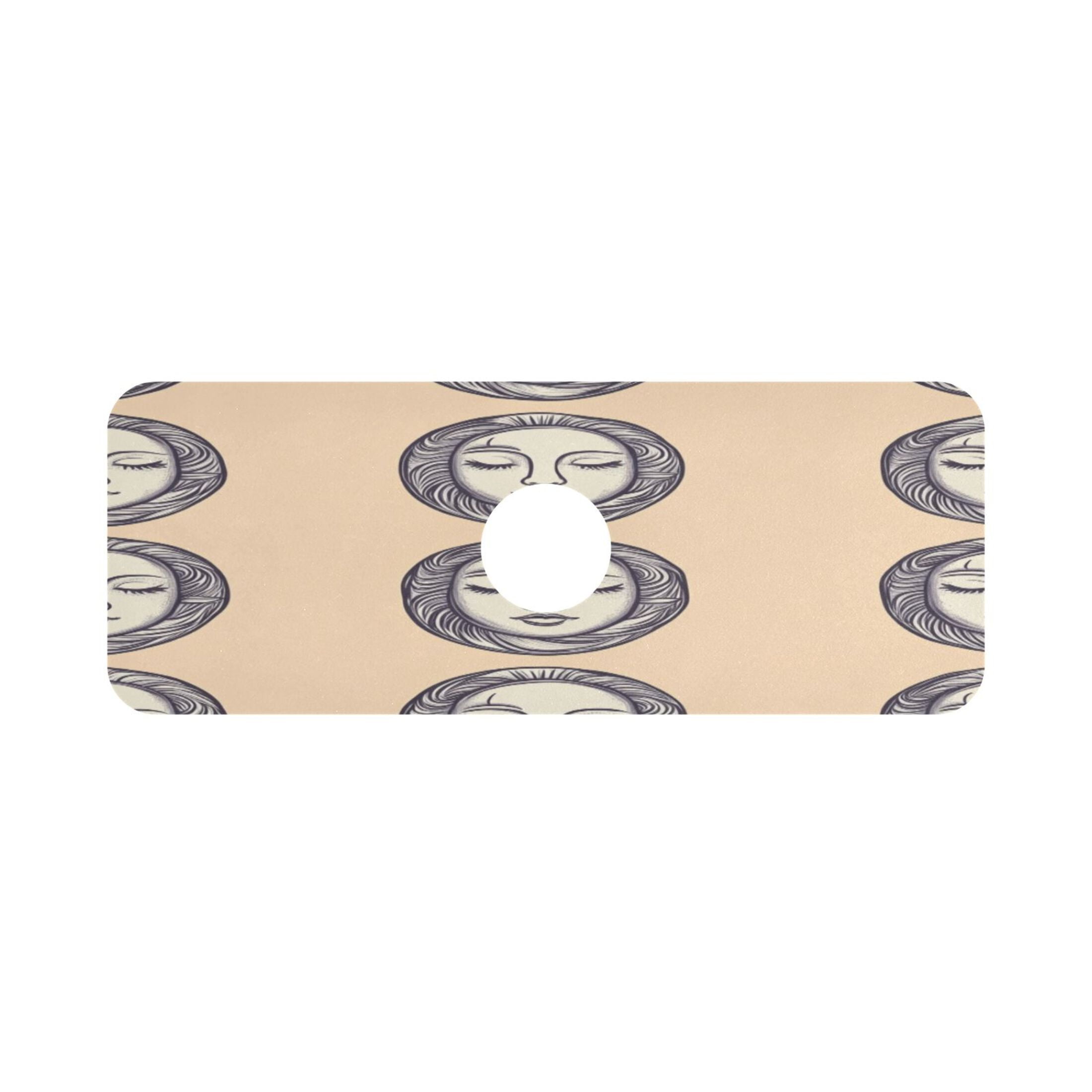 Artistic Facial Patterns Single Compact Faucet Drying Pad 14.7x5.4in ...