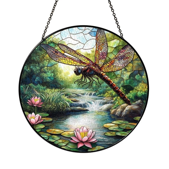 Artistic Fantasy Dragonfly Stained Glass Suncatcher Window Decor ...