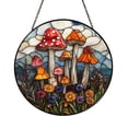 Artistic Fantasy Mushroom Stained Glass Suncatcher Window Decor, Sunset ...