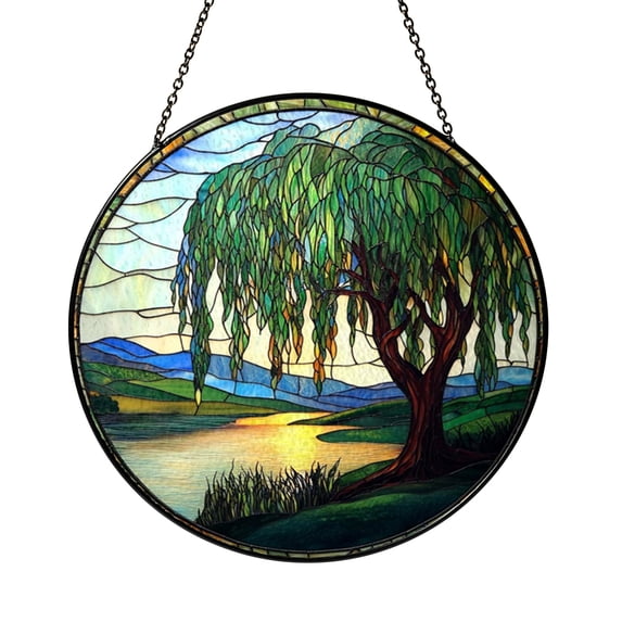 Artistic Fantasy Willow Tree Stained Glass Suncatcher Window Decor ...