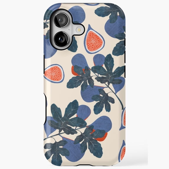 Artistic Fig Leaf & Fruit Pattern Case iPhone 17 16 15 14 13 12 11 Pro ...