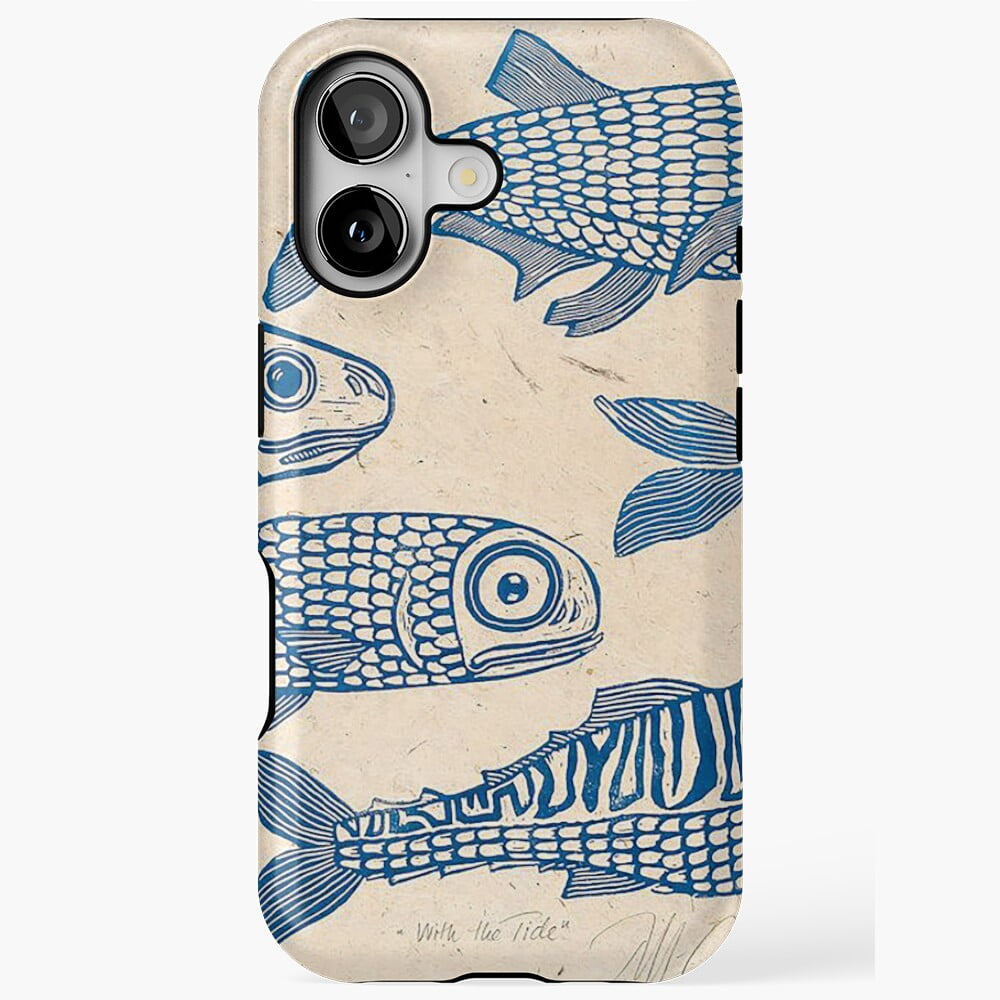 Artistic Fish Ocean Sea Life Nature Illustration Pattern Case with ...