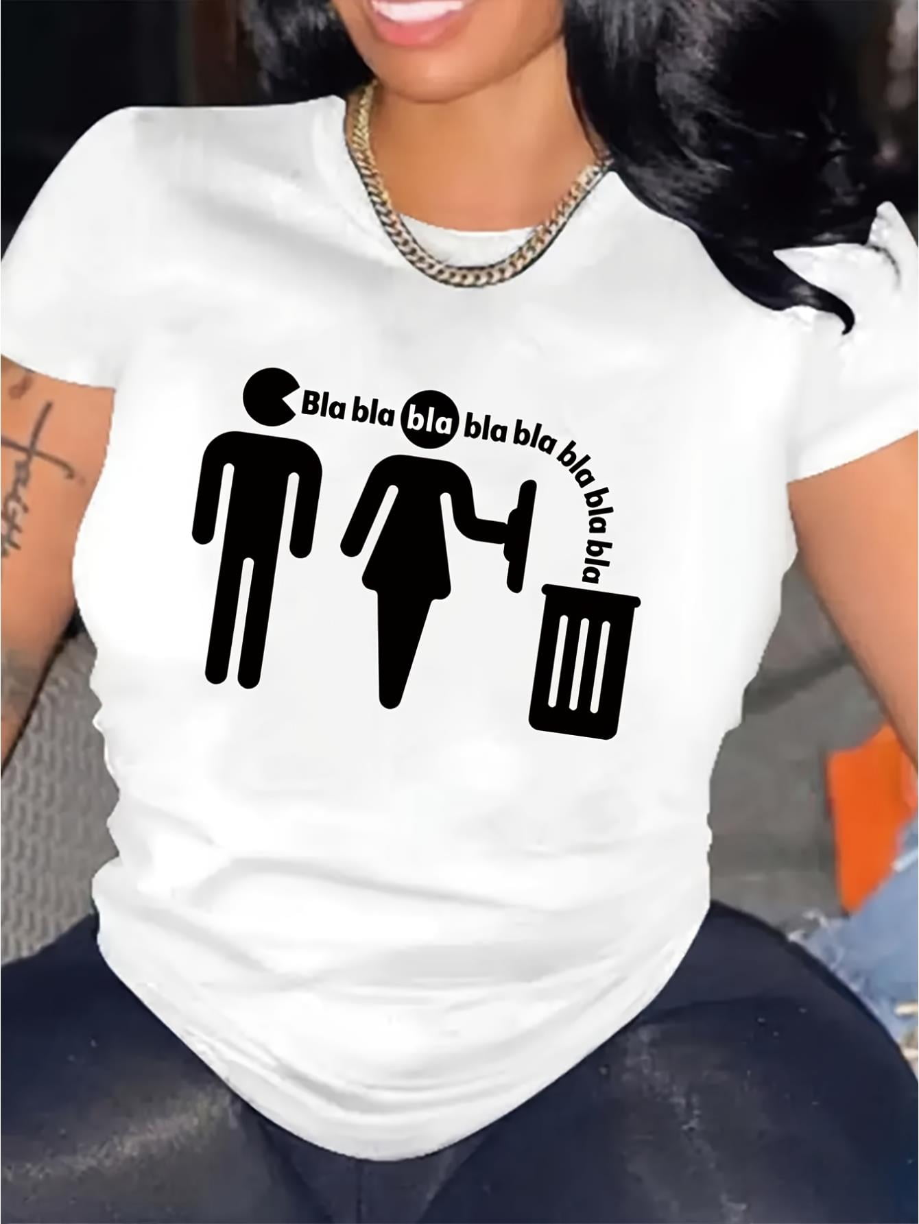 [Artistic Flair] Women's Casual Crew Neck Short-Sleeve T-Shirt with ...