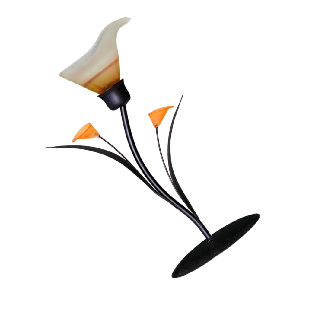Artistic Floral Candelabra Iron Frame Calla Lilies Flower Candle Holder ...