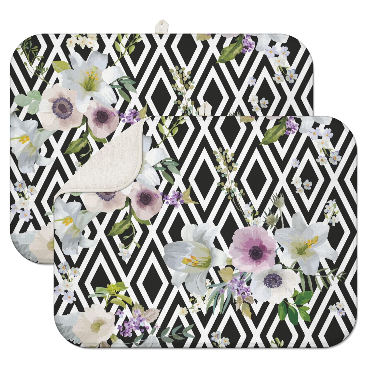 Artistic Floral Coffee Mat with Hummingbird and Rose Patterns – Fast ...