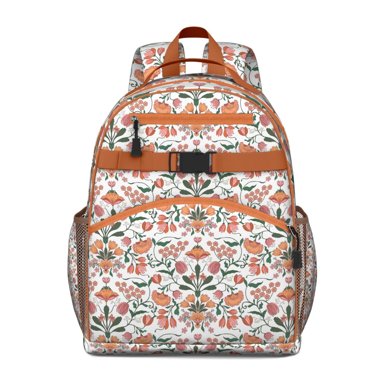 Artistic Floral Design Ergonomic Backpack for Students with Heavy Loads ...