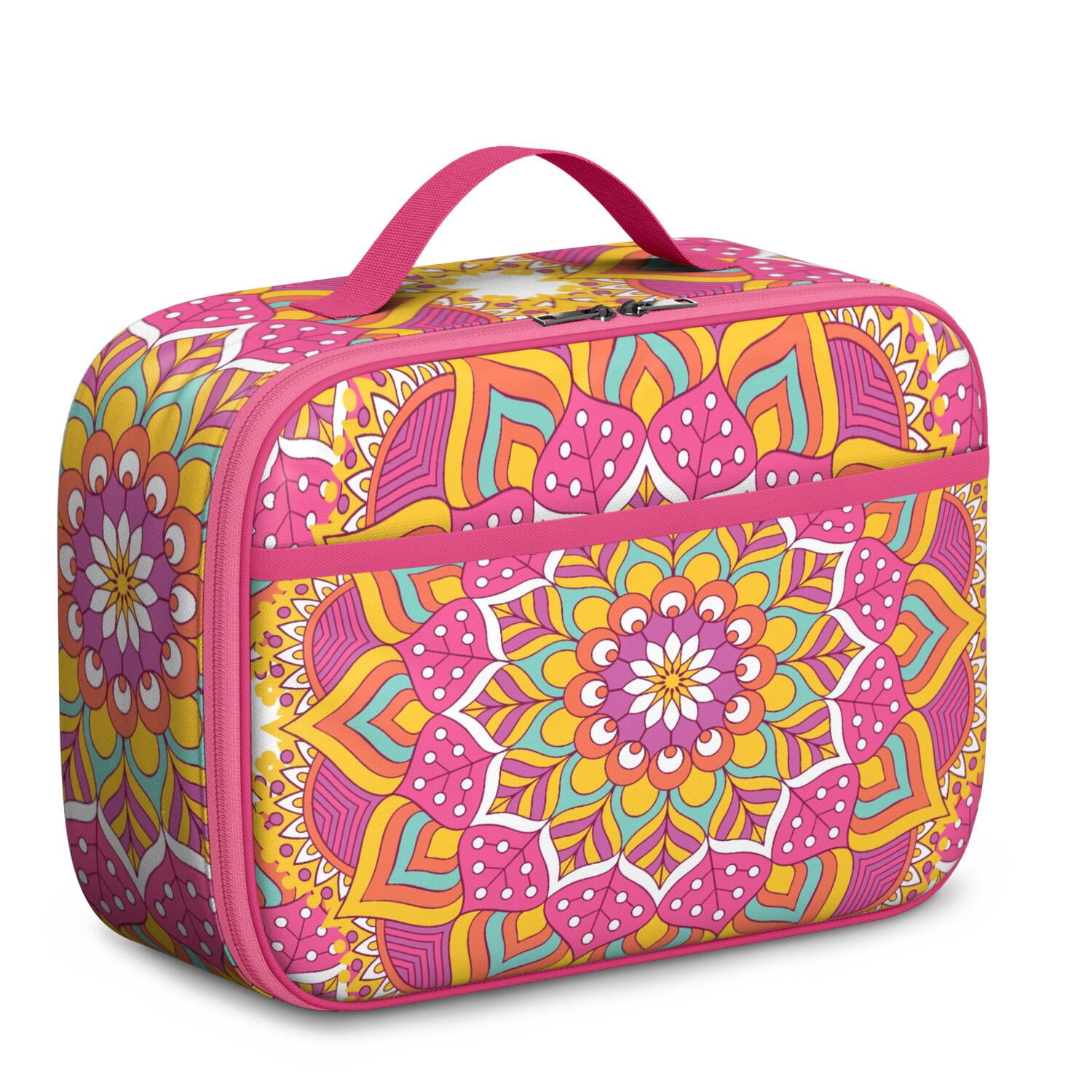 Artistic Floral Paisley Mandala Lunch Bag – Insulated, Portable Lunch ...