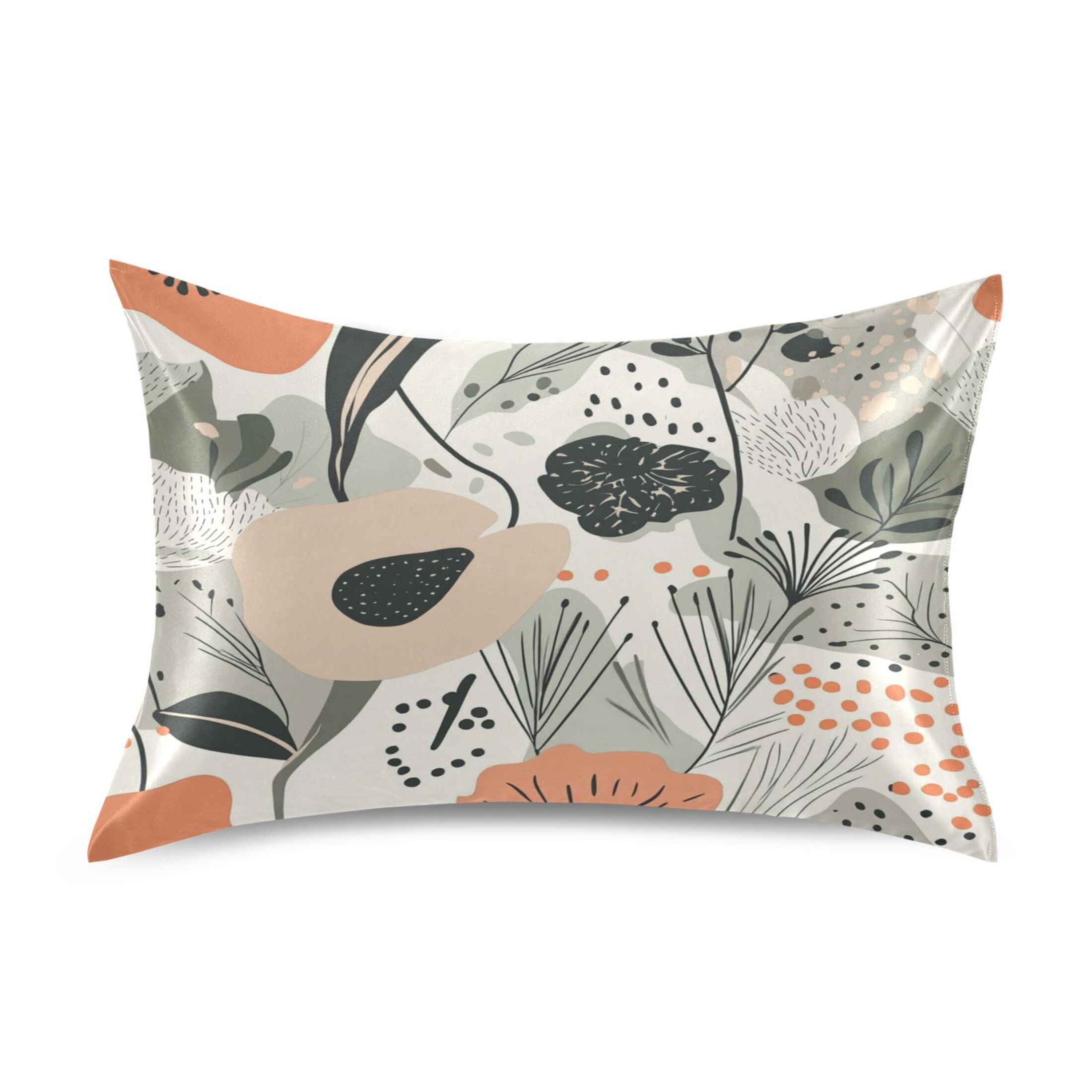 Artistic Floral Pattern Luxury Silky Soft Pillowcase Standard Size ...