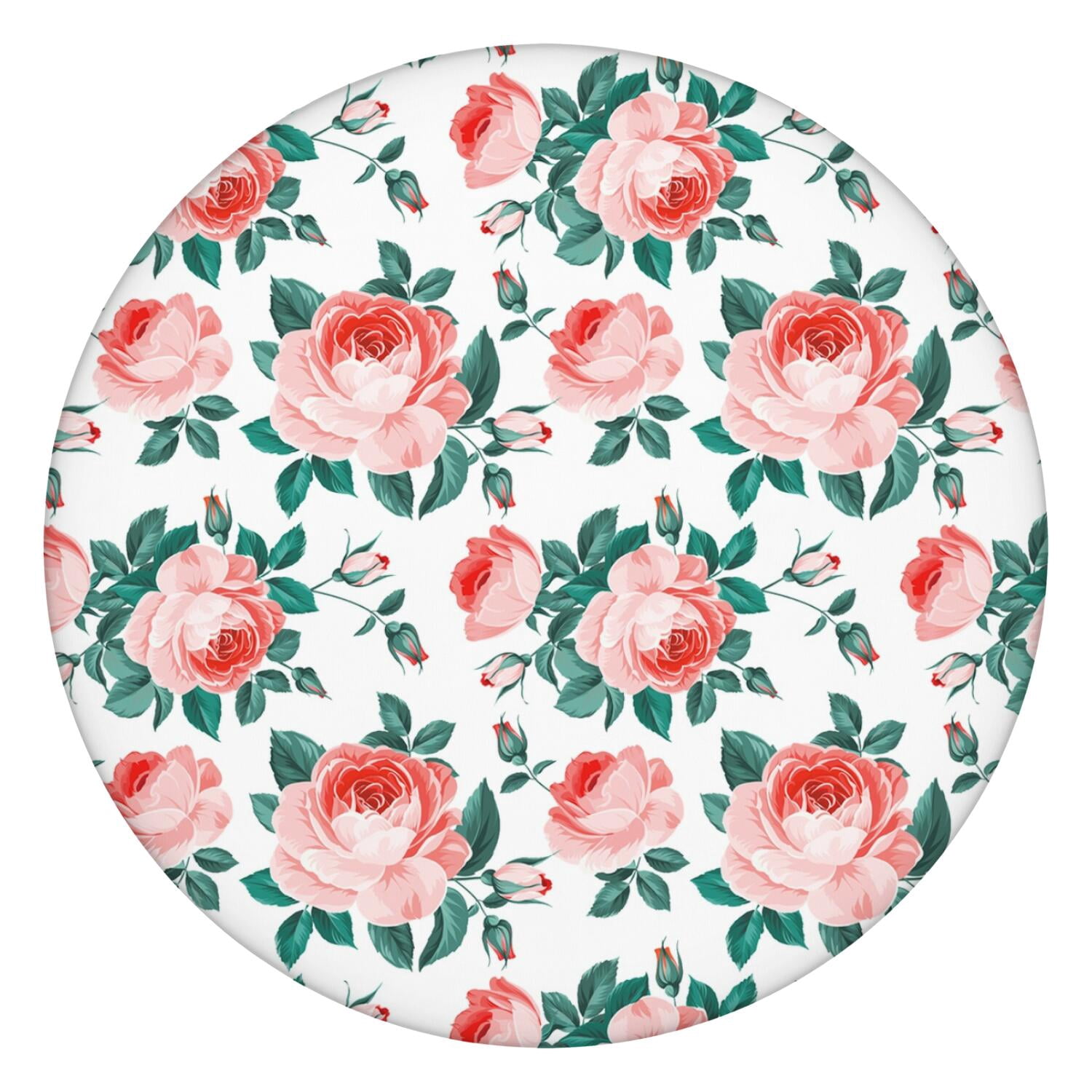 Artistic Floral Round Table Cover Elastic Edge Waterproof Tablecloth ...