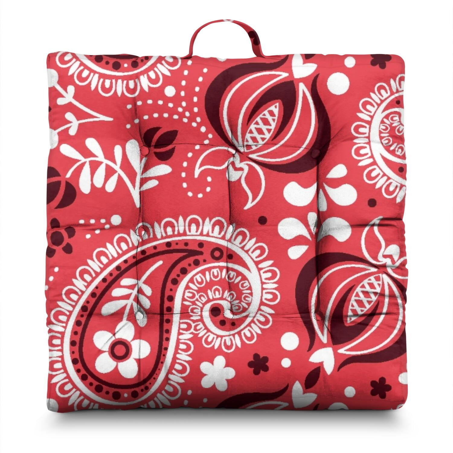 Artistic Floral Zabuton Floor Cushion - Japanese-Style Oversized ...