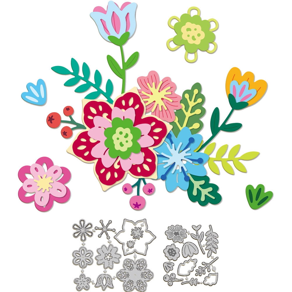 Artistic Flowers Leaves Metal Die Cuts Flowers Leaves Background Metal ...