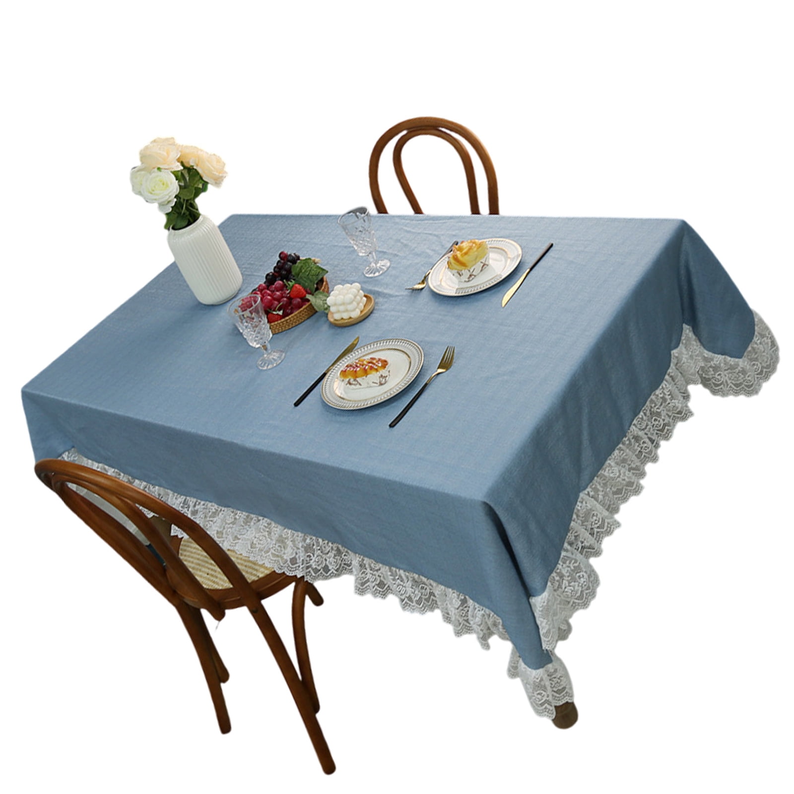 Artistic Flowers Tablecloth Spill-Resistant Machine Washable Polyester ...