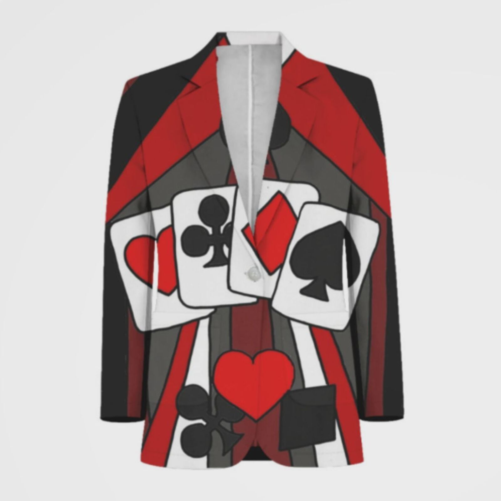 Artistic Fun Playing Cards Abstract Art-01 Men Blazers Slim Clothing ...