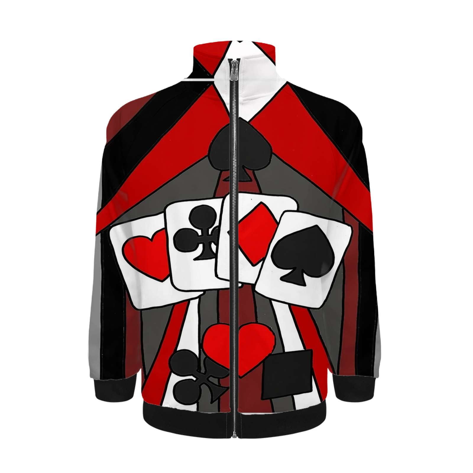 Artistic Fun Playing Cards Abstract Art Jacket Men's Street Cool Long ...