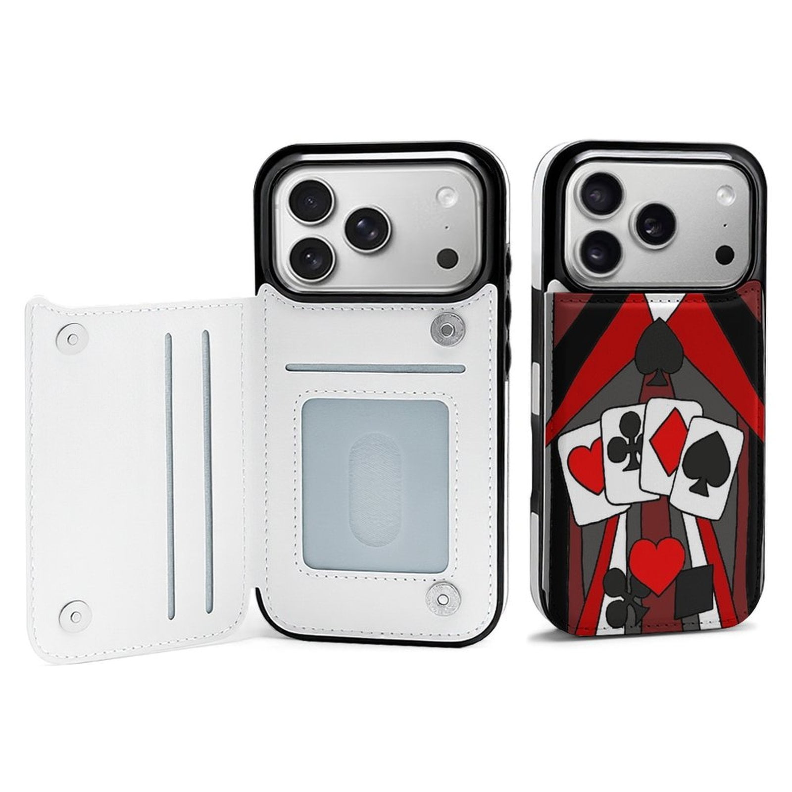 Artistic Fun Playing Cards Abstract Art Leather Wallet Case for iPhone ...