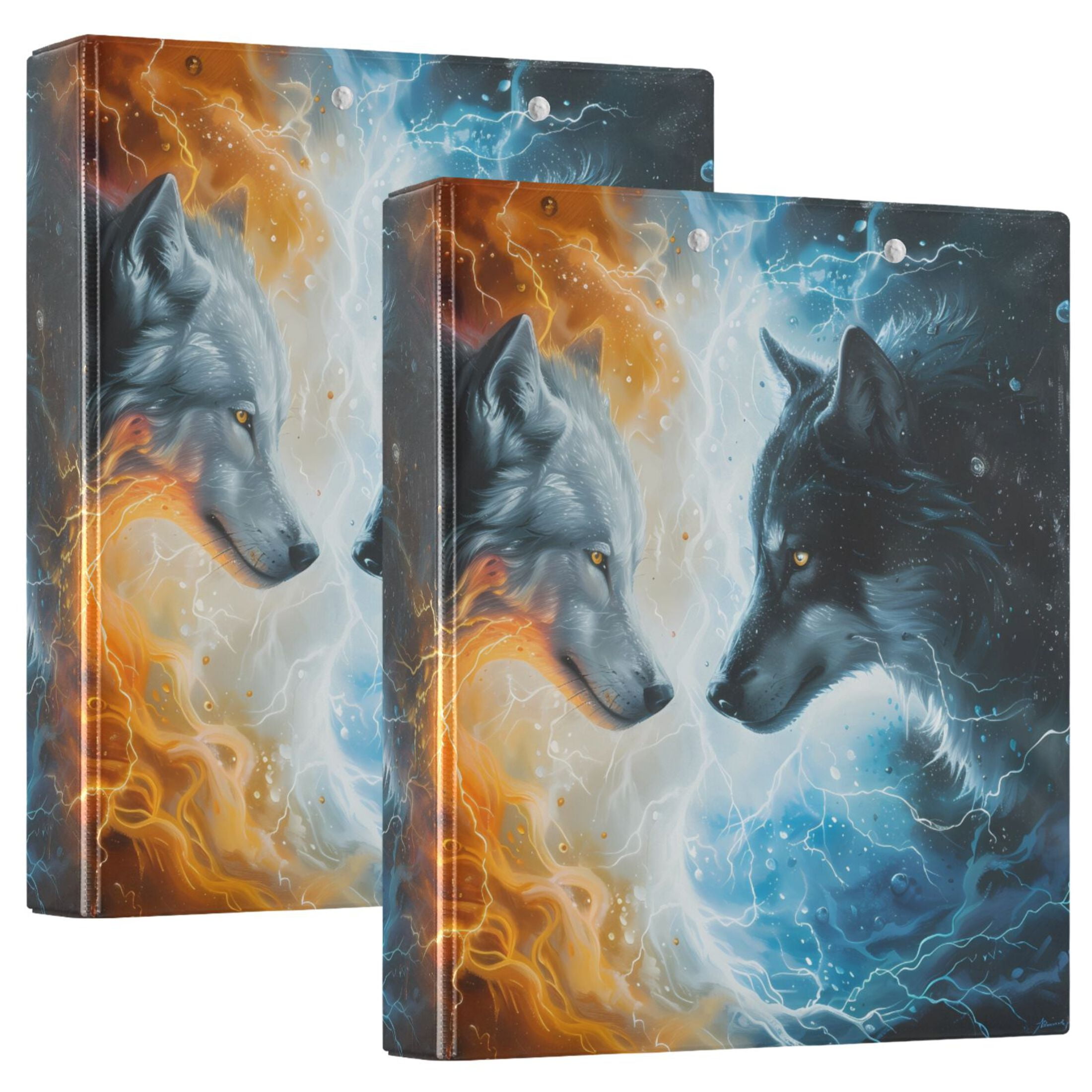 Artistic Funny Wolf Hardcover 3 Ring Binder 1.5 inch Round Rings with ...