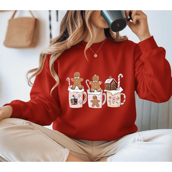 Artistic Gingerbread House & Sweet Holiday Treat Graphic Sweatshirt, up ...
