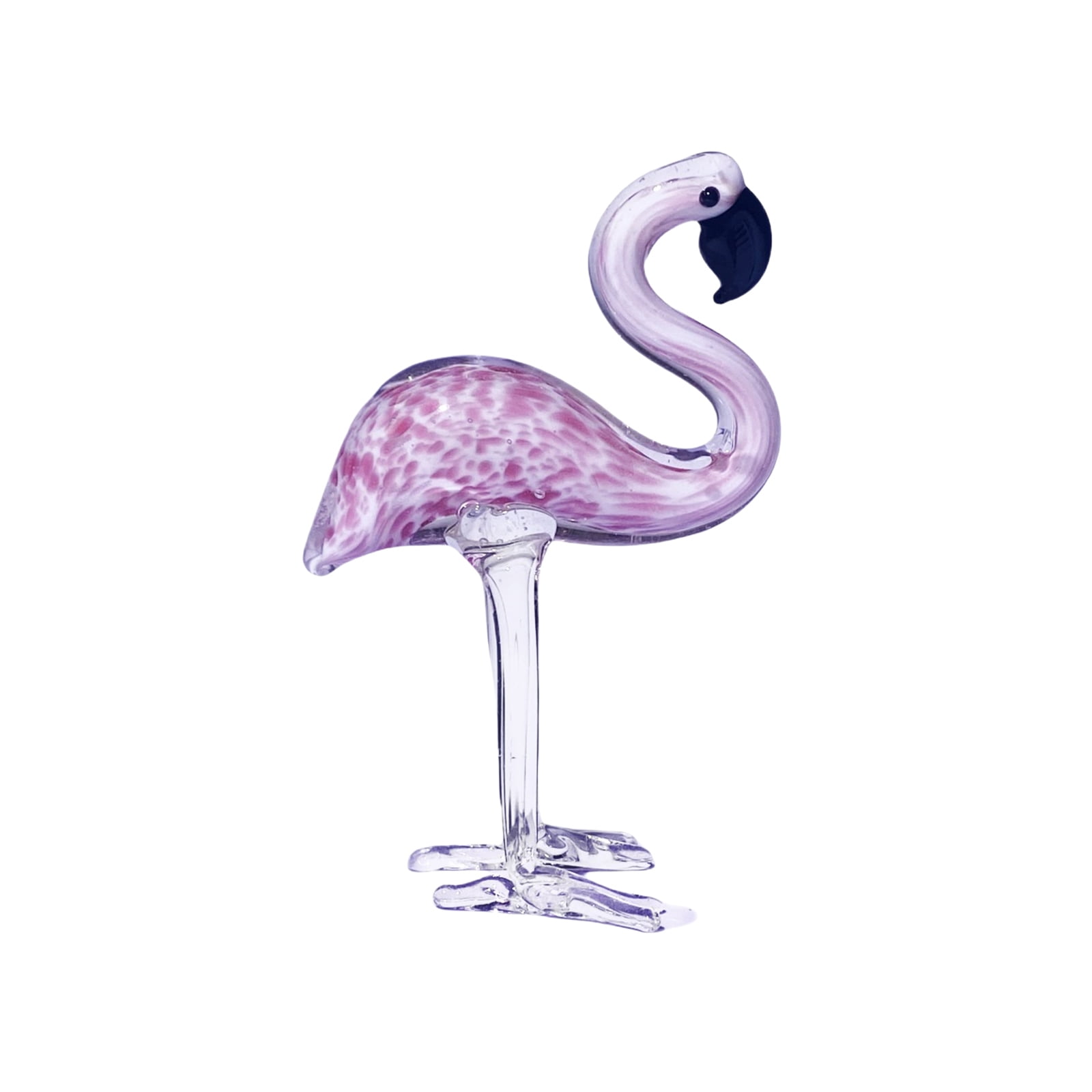 Artistic Glass Flamingos Sculpture Collectible Figurine for Home Office ...