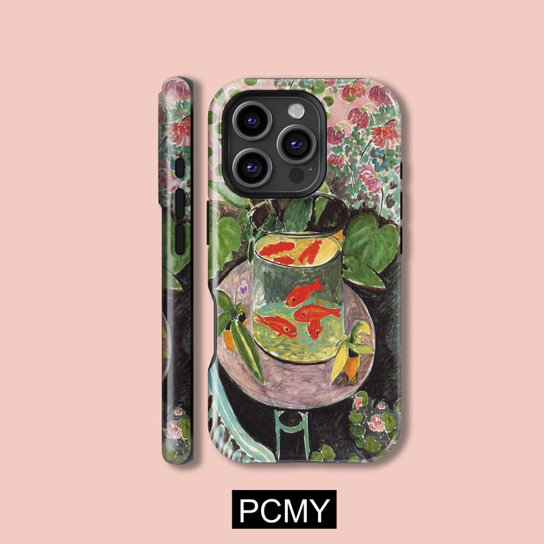 Artistic Goldfish Bowl Phone Case for iPhone 11 12 13 14 15 16 Pro Max ...