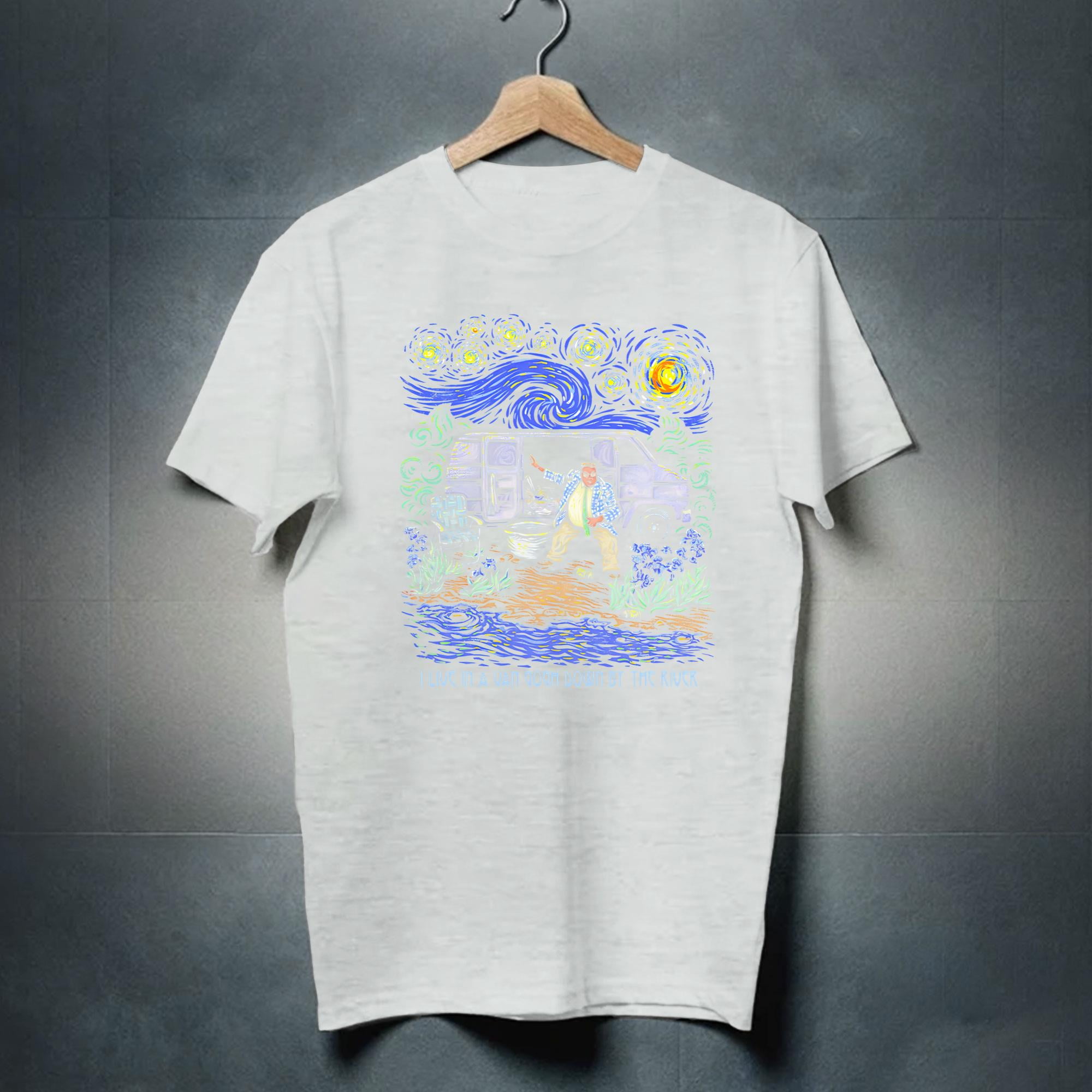 Artistic Graphic Shirt Featuring Iconic Paintings and Pop Culture ...