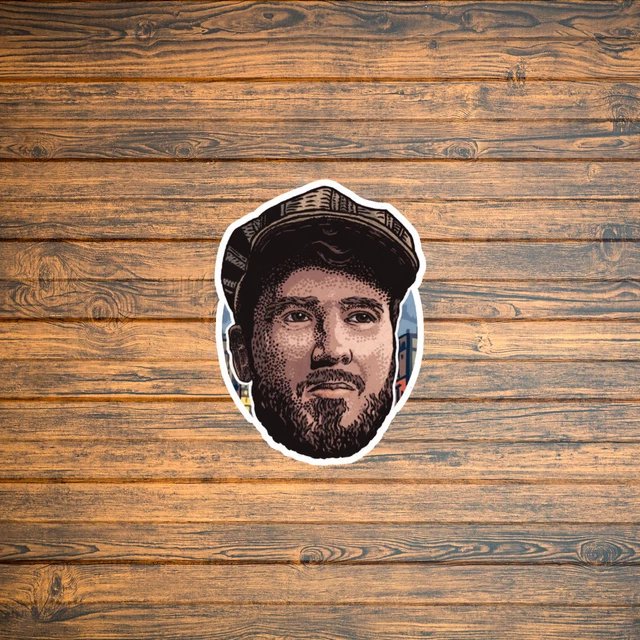 Artistic Halftone Portrait Sticker - Unique Bearded Man Face Decalphone ...