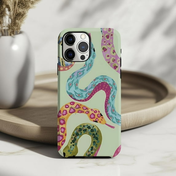 Artistic Hand-Painted Serpent Bold Animal Tough Case for iPhone 11,12 ...