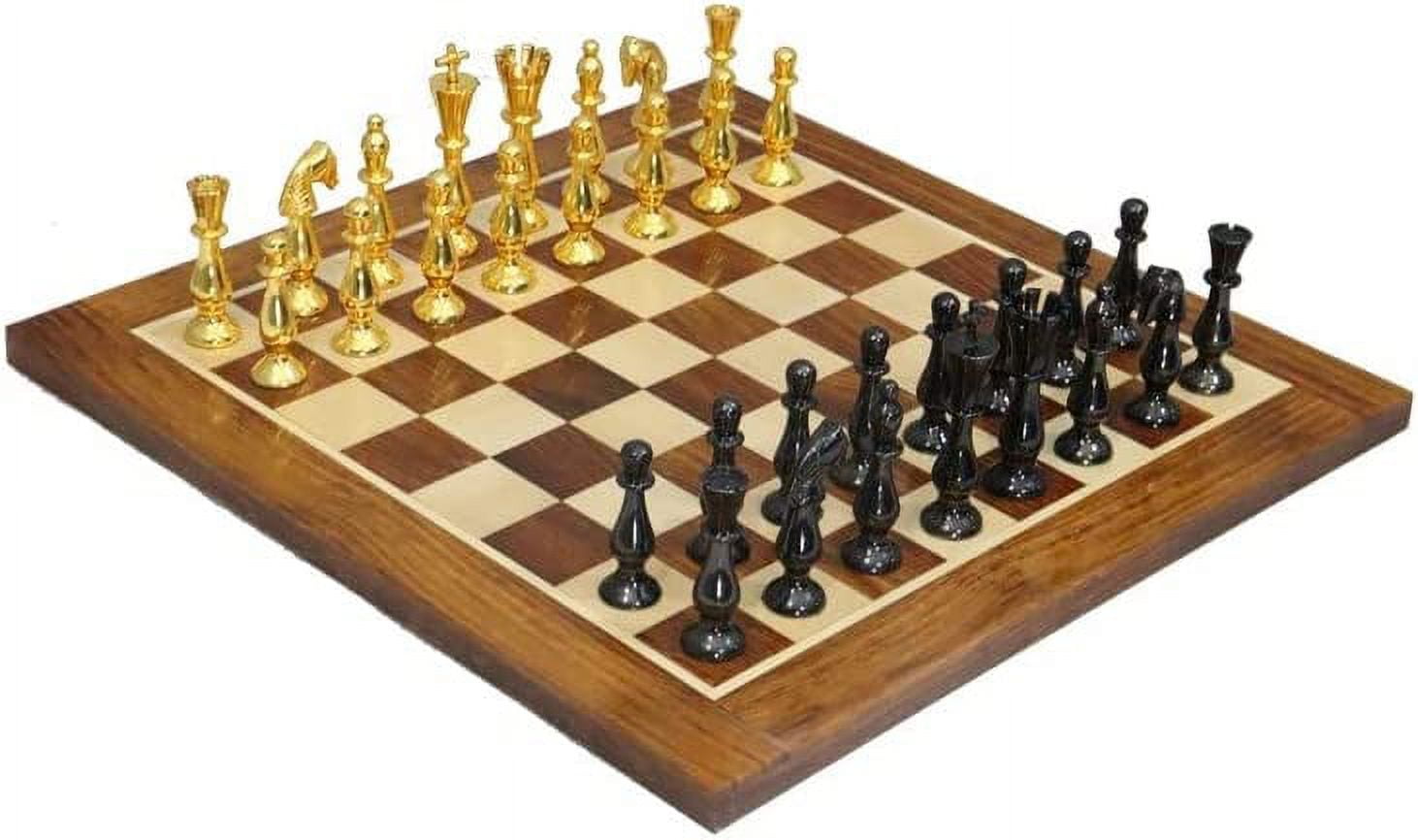 Artistic Handcrafted Metal Chess Pieces & Board Set with Storage Box ...