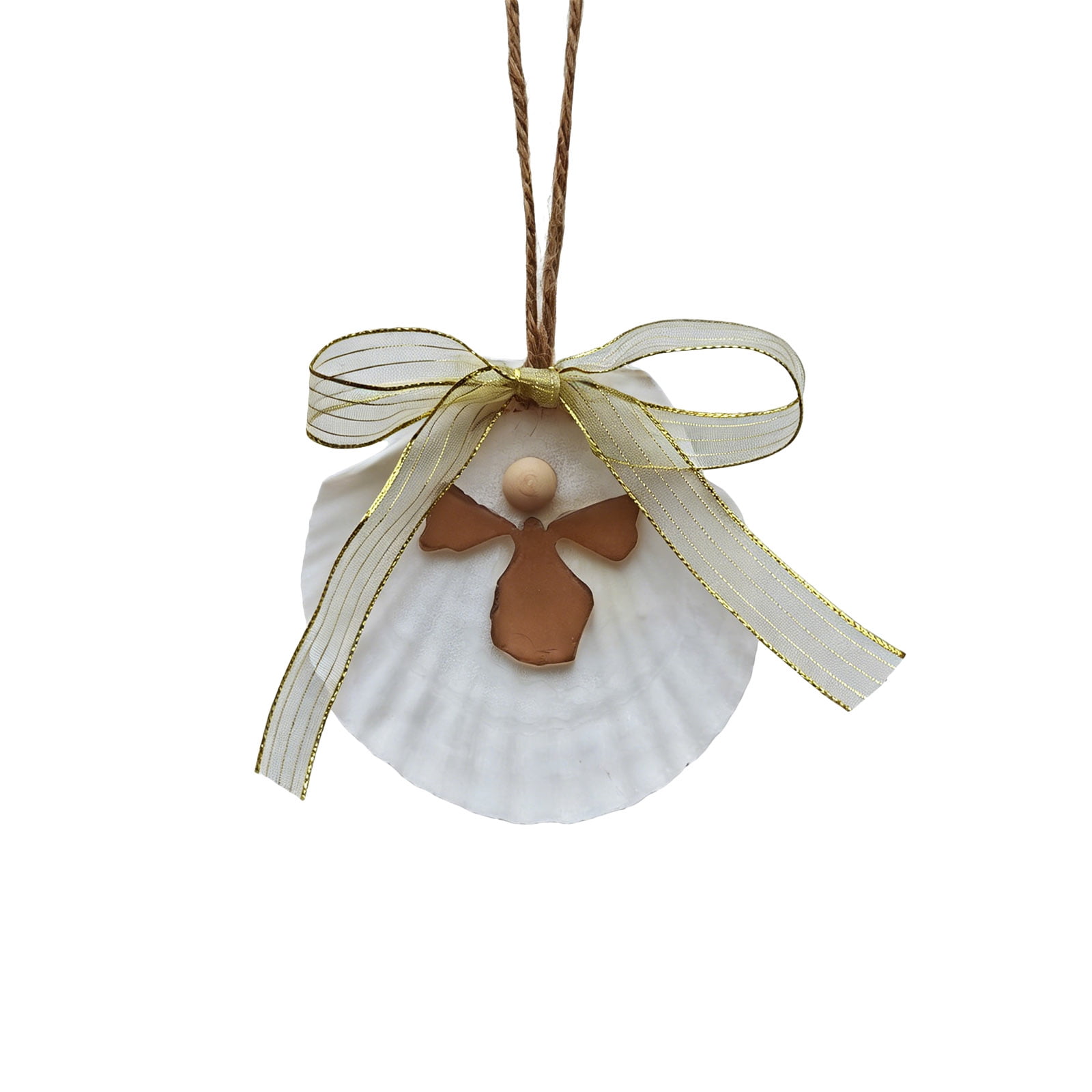 Artistic Handmade Sea Glass Angelic Ornament With Shell And Beads ...