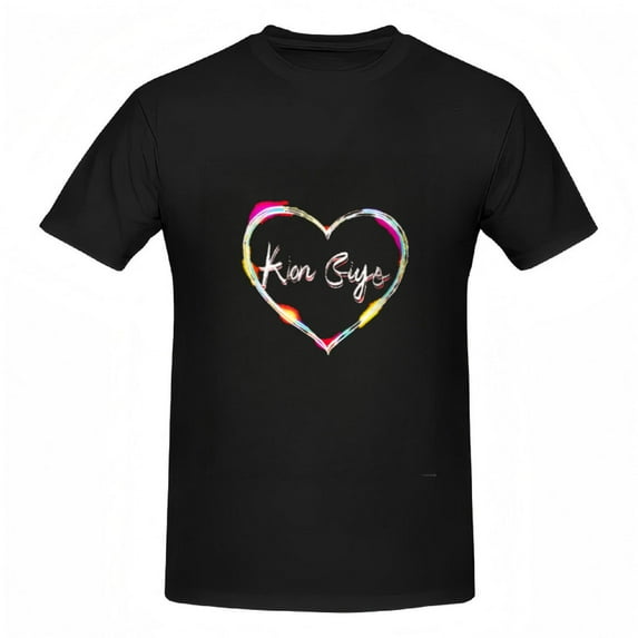 Artistic Heart Design Cotton Short Sleeve T-Shirt for Women - Colorful ...