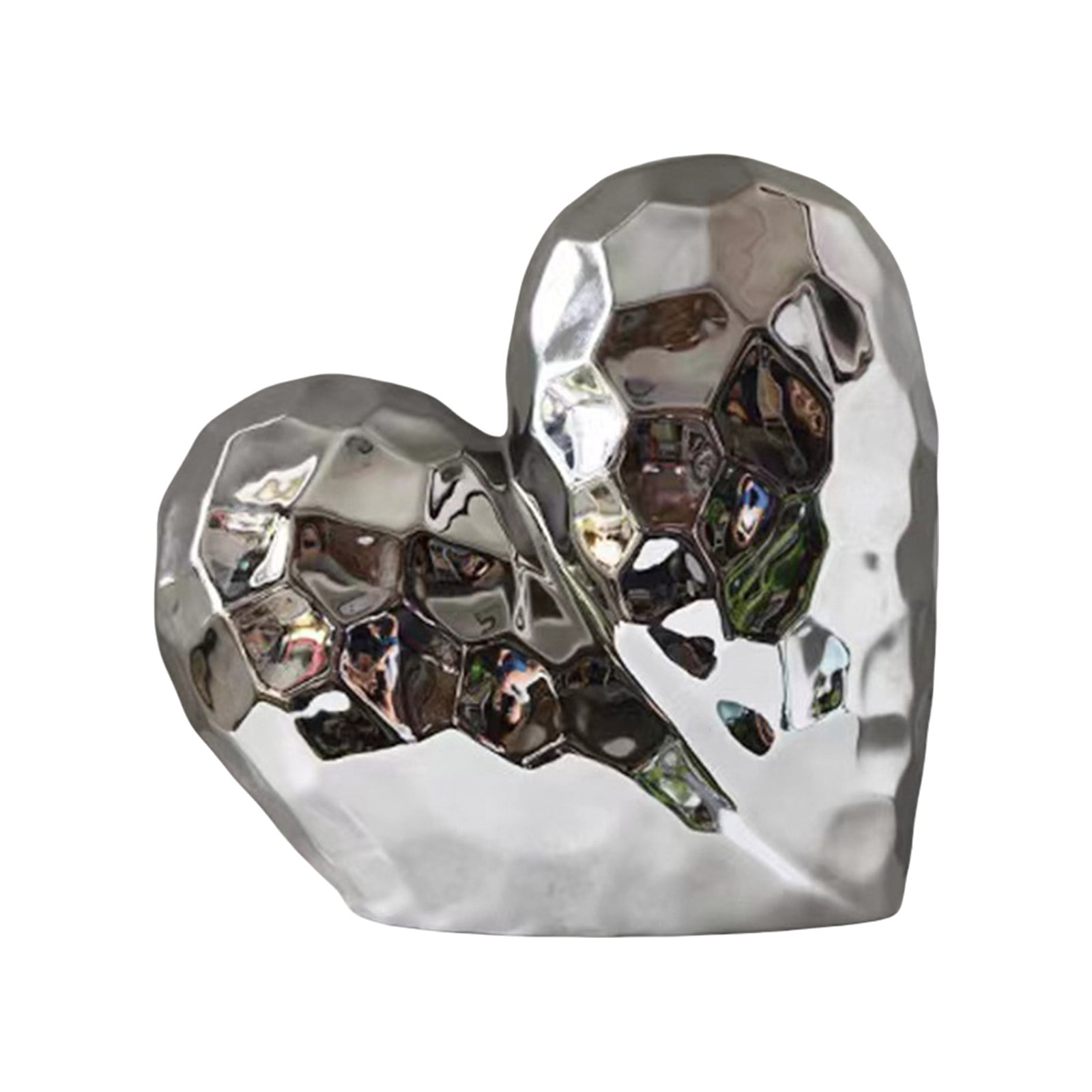 Artistic Heart Shape Ceramics Statue Living Room Display Sculpture for ...