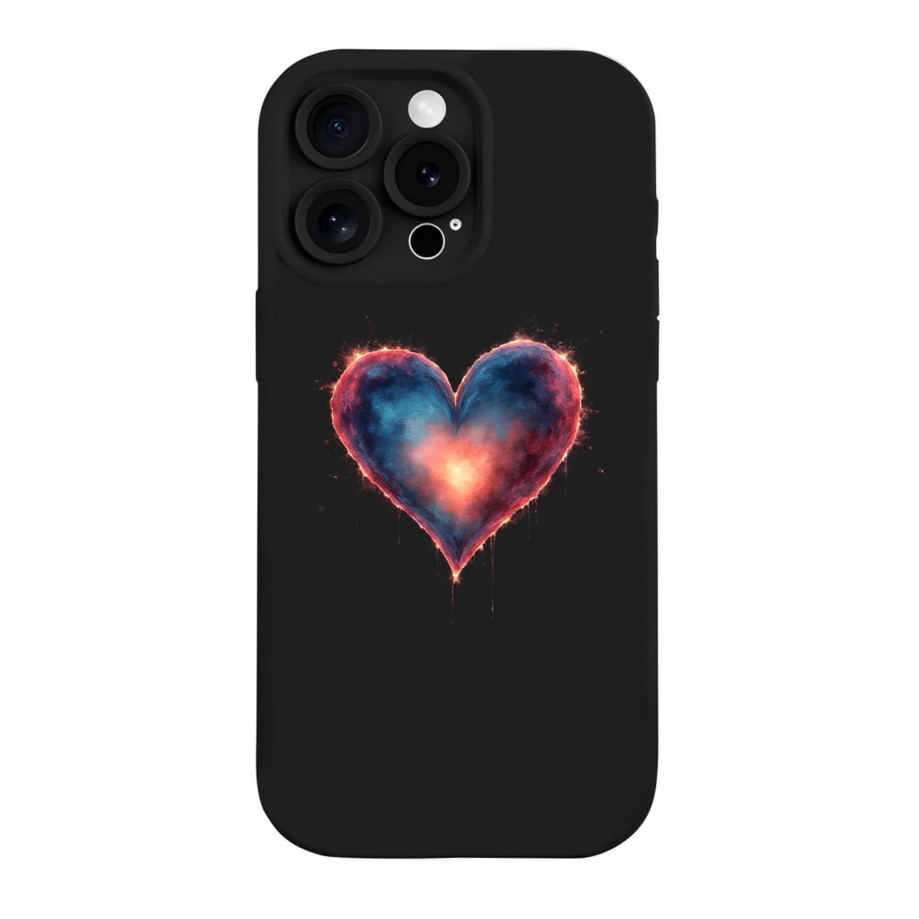 Artistic Heart - Shaped iPhone 15 Pro Case - Gradient Design Yellowing ...