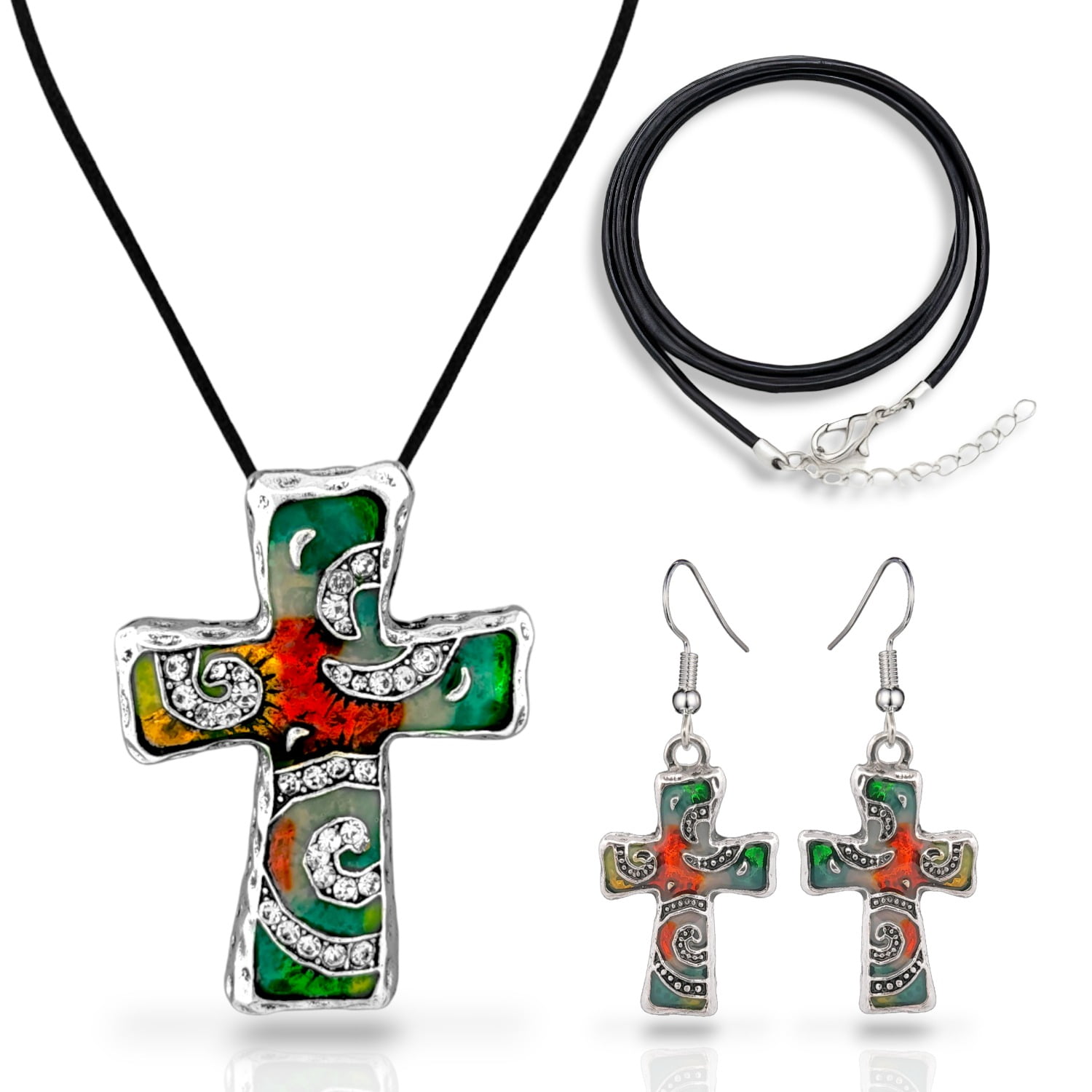 Artistic Holy Cross Necklace and Earring Jewelry Set by BESHEEK ...