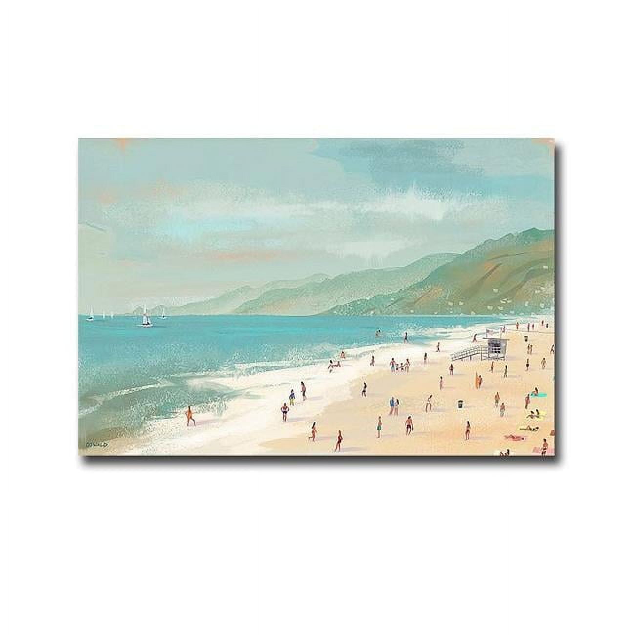 Artistic Home Gallery 1624587IG Santa Monica Beach by Pete Oswald Premium Gallery-Wrapped Canvas ...