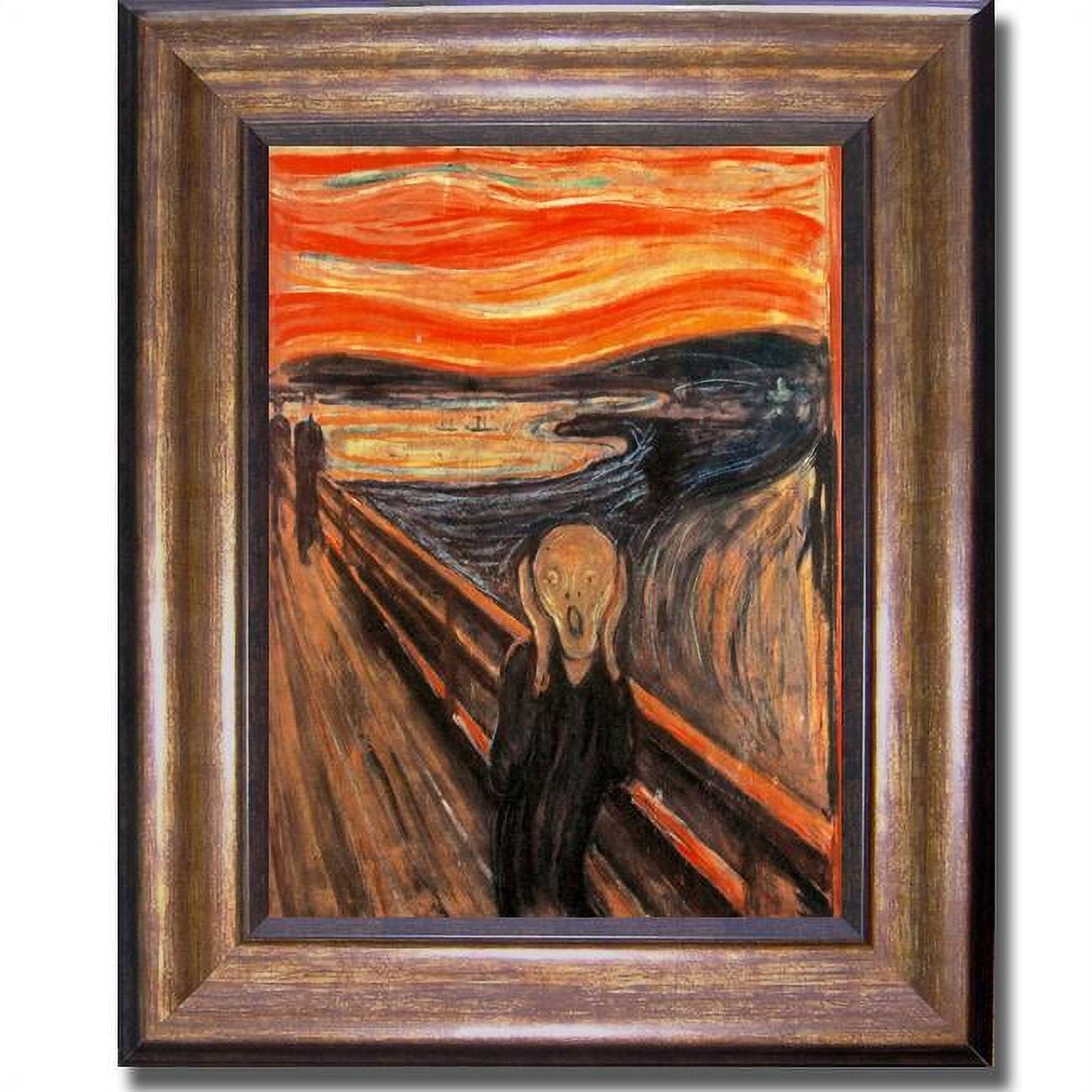 Artistic Home Gallery The Scream By Edvard Munch Premium Bronze Framed Canvas Wall Art - Walmart.com