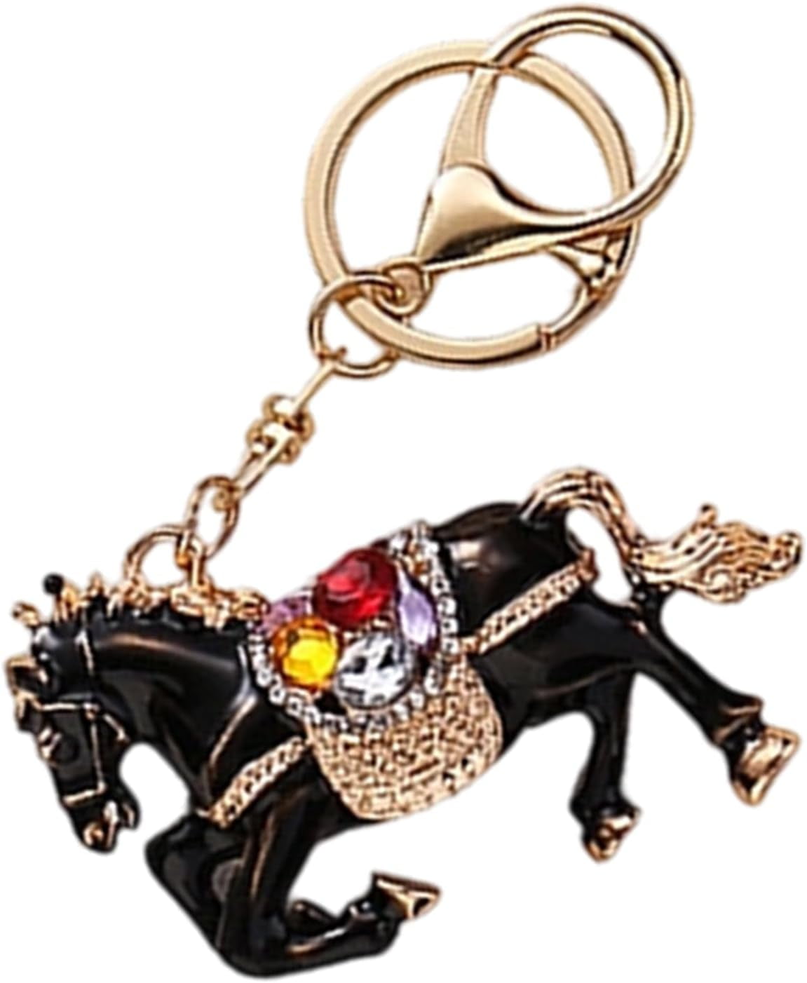 Artistic Horse Zodiacal Keychain with Sparkling Rhinestones Decoration ...