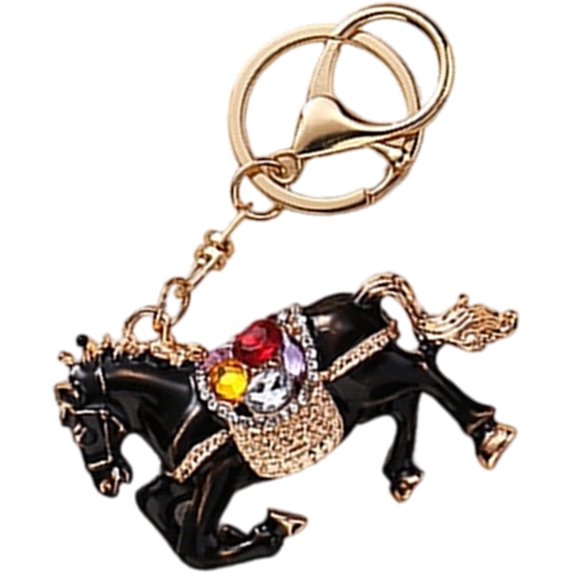 Artistic Horse Zodiacal Keychain with Sparkling Rhinestones Decoration ...