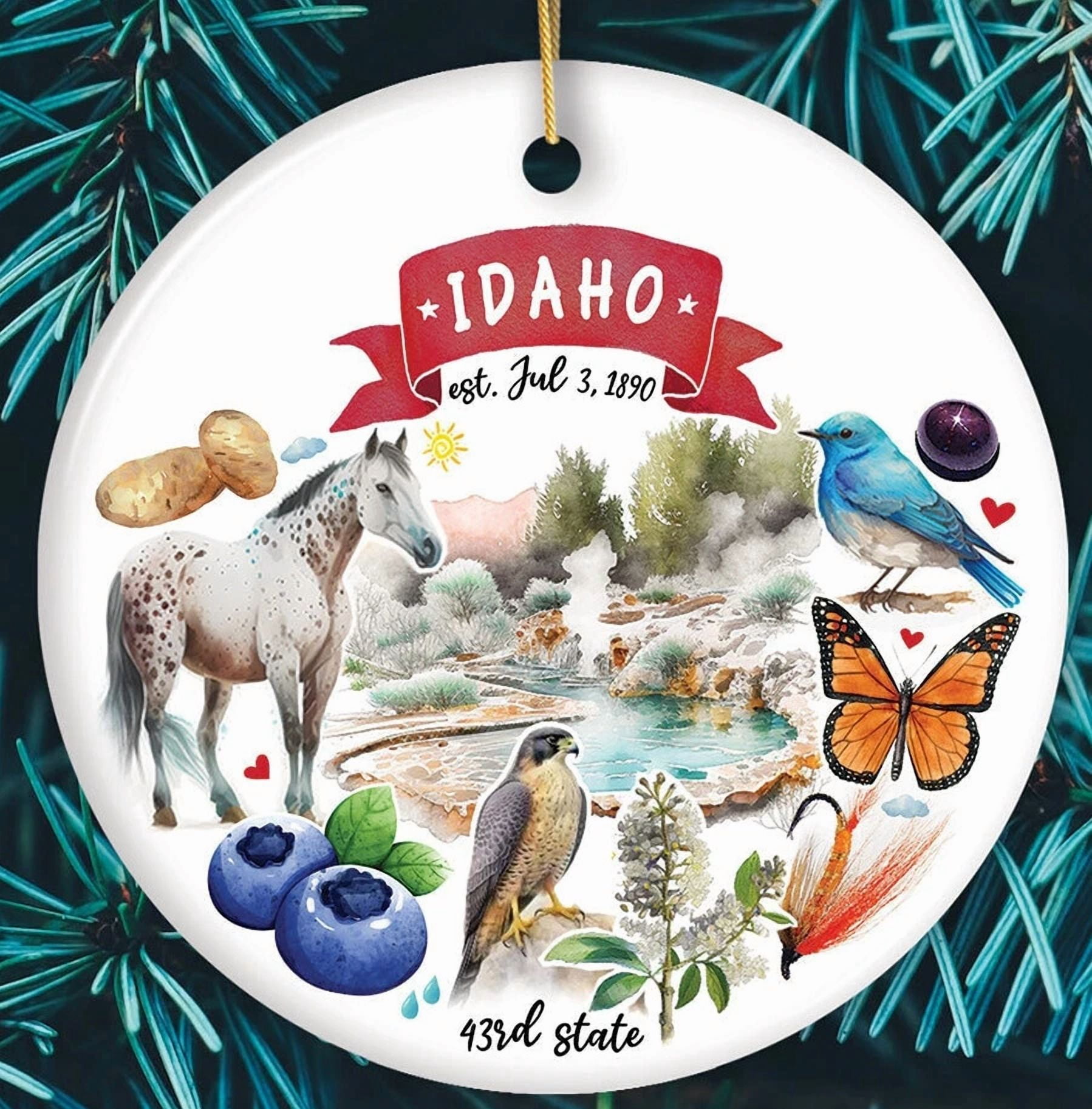 Artistic Idaho State Themes and Landmarks Kristmas 1PC Ornaments ...
