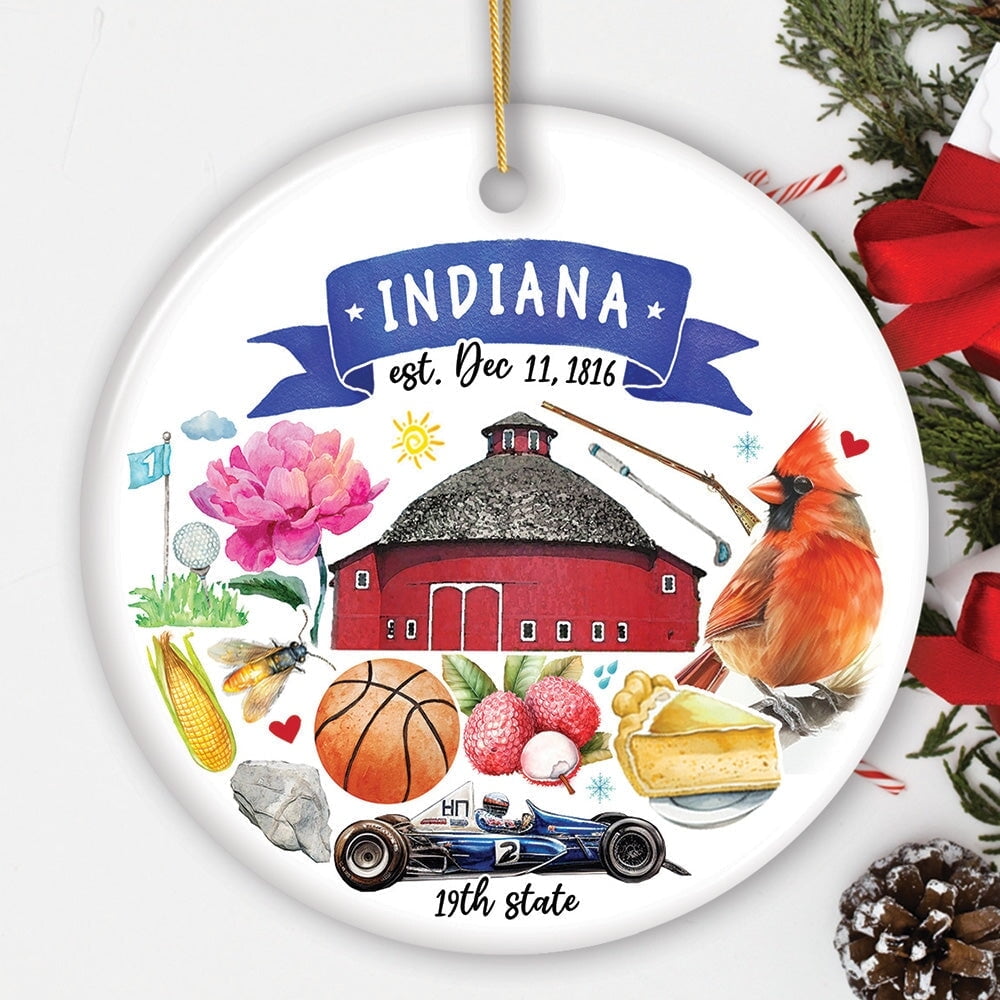 Indiana Christmas Ornament