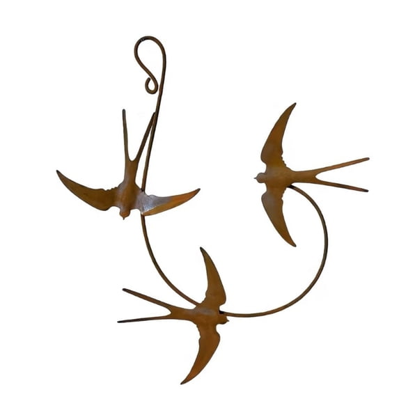 Artistic Iron Wall Hanging 3 Swallows Sculpture Ornament In Flight ...