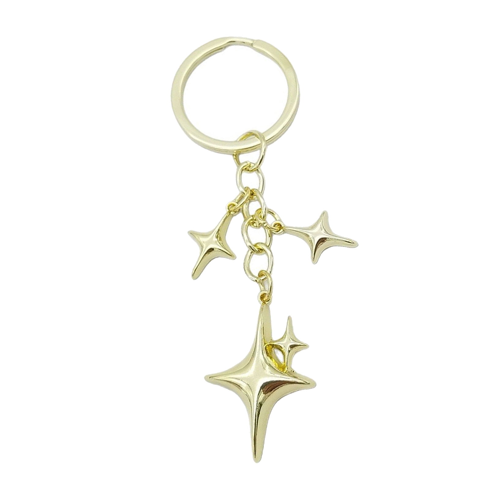 Artistic Jewelry Keychain Phase Four Pointed Star Pendant Sturdy Alloy ...