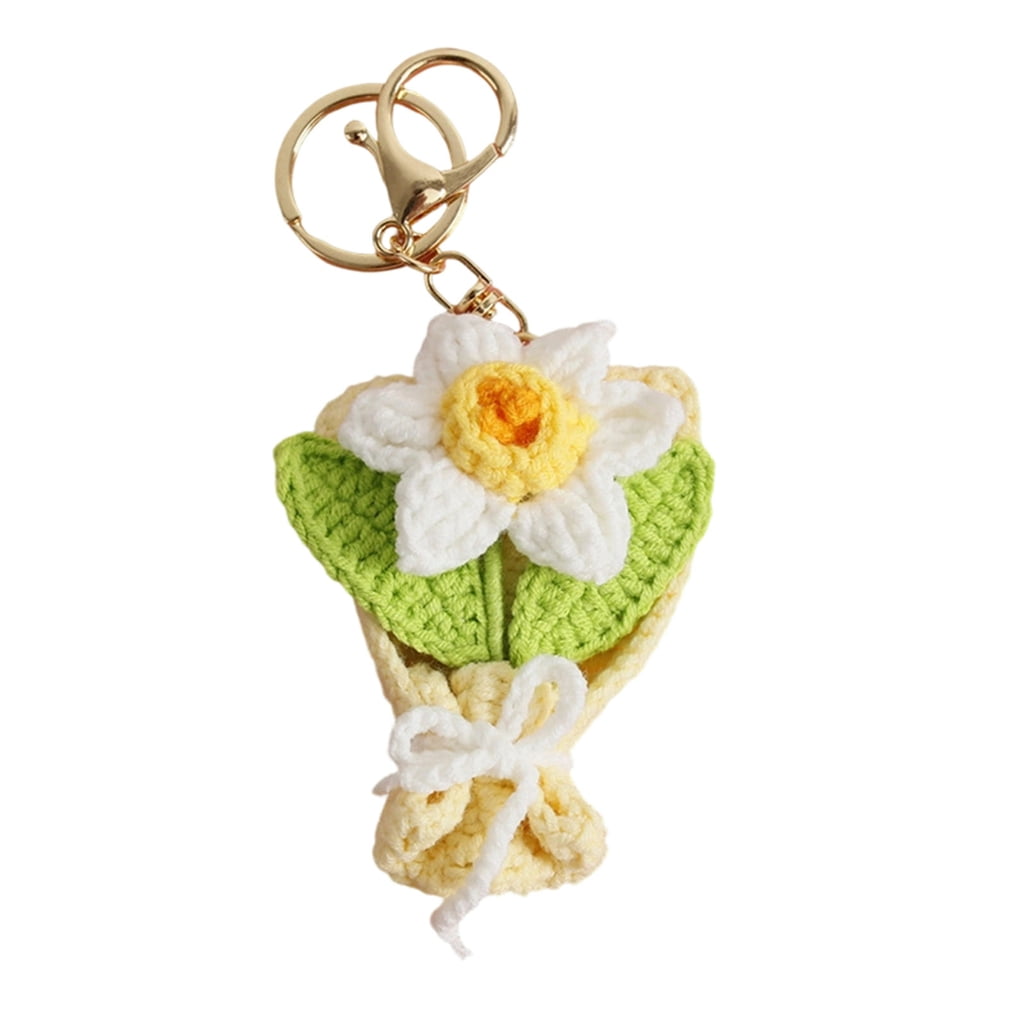 Artistic Knitted Floral Bouquet Keychain Handmade Crochet Bouquets ...