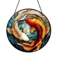 Artistic Koi Fish Stained Glass Suncatcher, Aquatic Window Hanging ...