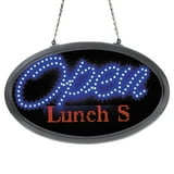Artistic LED Oval Open Sign with Programmable Message, 14" x 27", Red ...