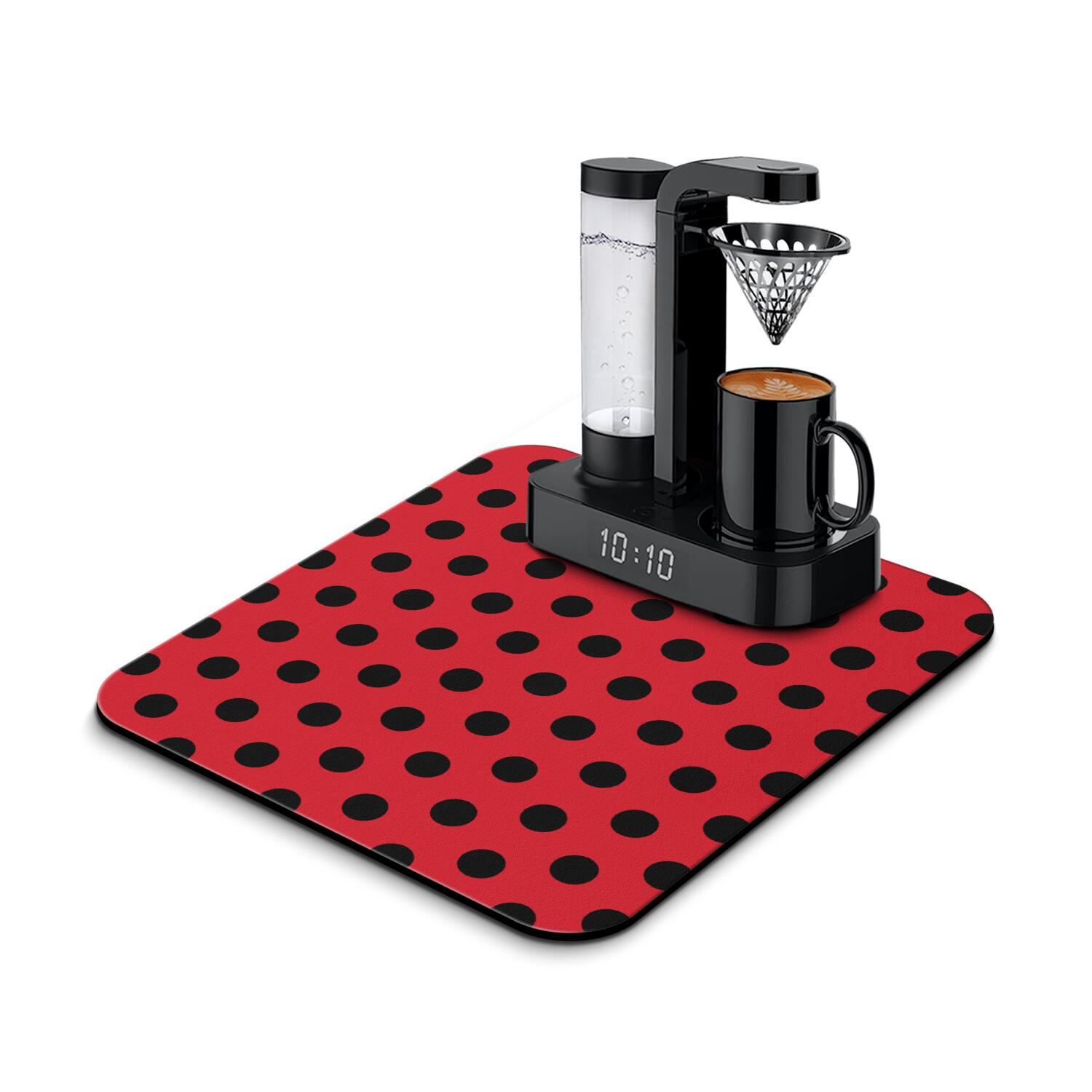 Artistic Ladybug Coffee Station Mat - 4-Layer Counter Protector ...