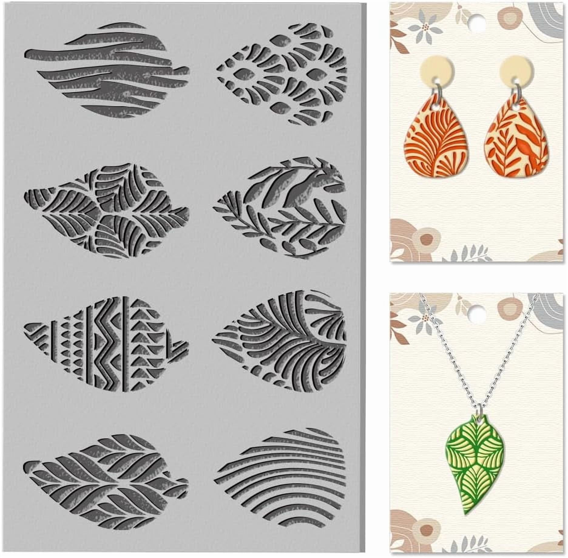 Artistic Leaves Clay Texture Mat Polymer Clay Molds Abstract Pattern ...